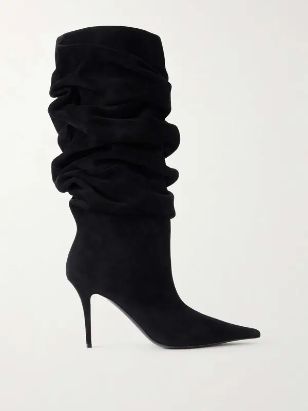 Amina Muaddi Anok 90 Suede Boots