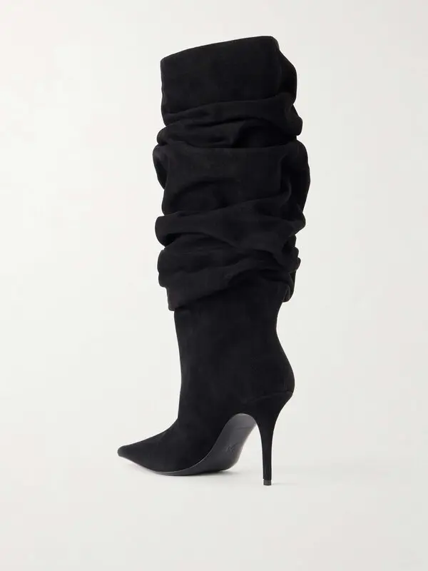 Amina Muaddi Anok 90 Suede Boots