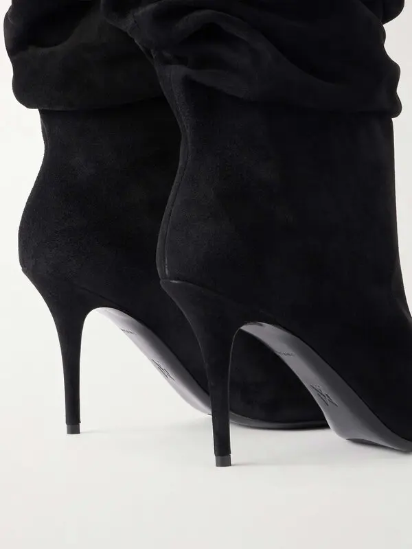 Amina Muaddi Anok 90 Suede Boots