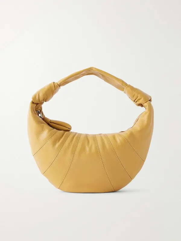 LEMAIRE Mini Fortune Croissant Paneled Leather Shoulder Bag - Yellow