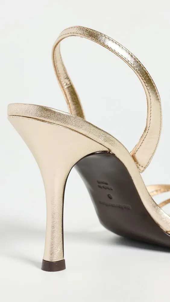 REFORMATION Nash Sandals - Gold Leather