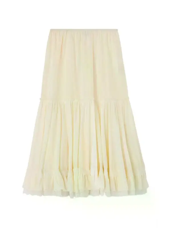 GANNI Skirt In White Nylon - Neutrals