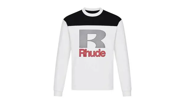 Rhude Racing Panel Long Sleeve Shirt - White/black
