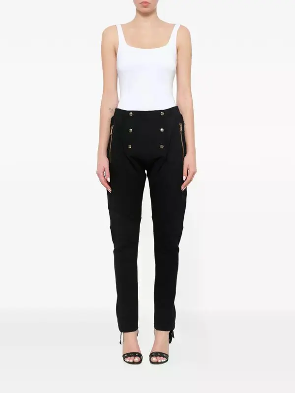 Balmain Button-detail Jersey Zip-pocket Trousers