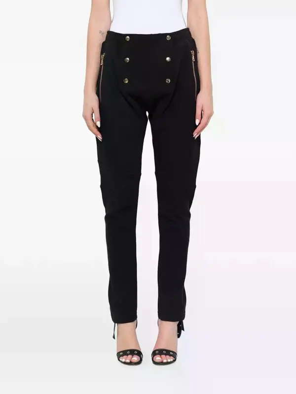 Balmain Button-detail Jersey Trousers - Black