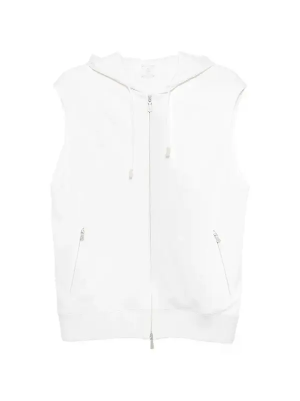 Eleventy Sleeveless Zip-up Hoodie