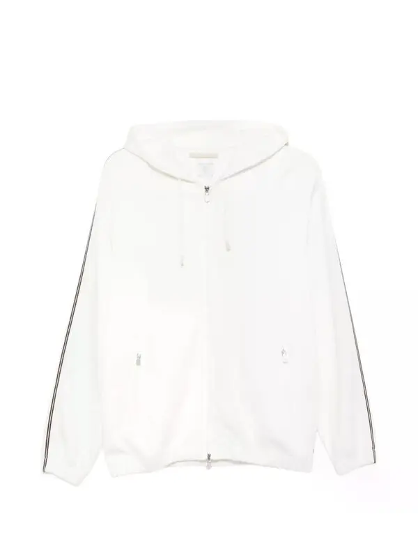 Eleventy Side-stripe Hoodie - Neutrals