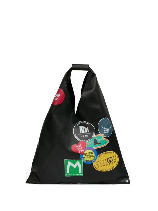 MAISON MARGIELA Japanese Sticker-print Tote Bag - Black