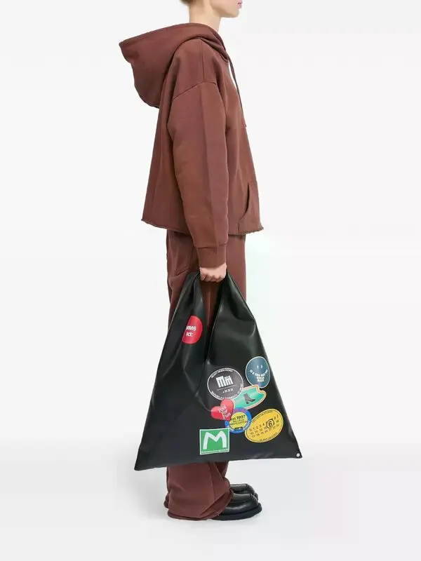 MAISON MARGIELA Japanese Sticker-print Tote Bag - Black