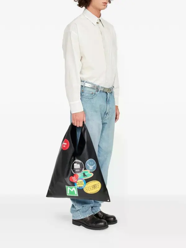 MAISON MARGIELA Japanese Sticker-print Tote Bag - Black