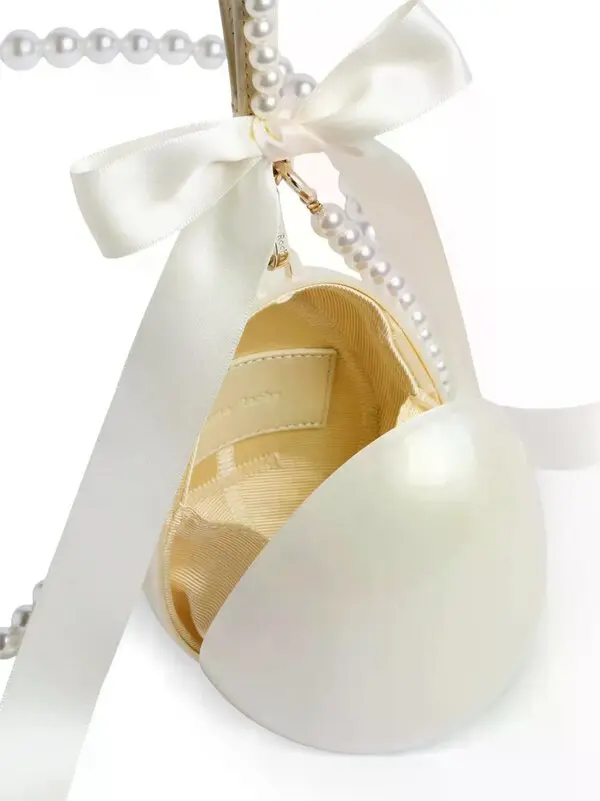Simone Rocha Pearl Egg Bow Clutch Bag - Neutrals