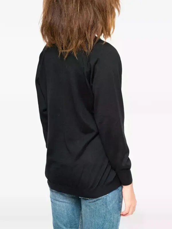 LA ROSE Belted V-neck Cardigan