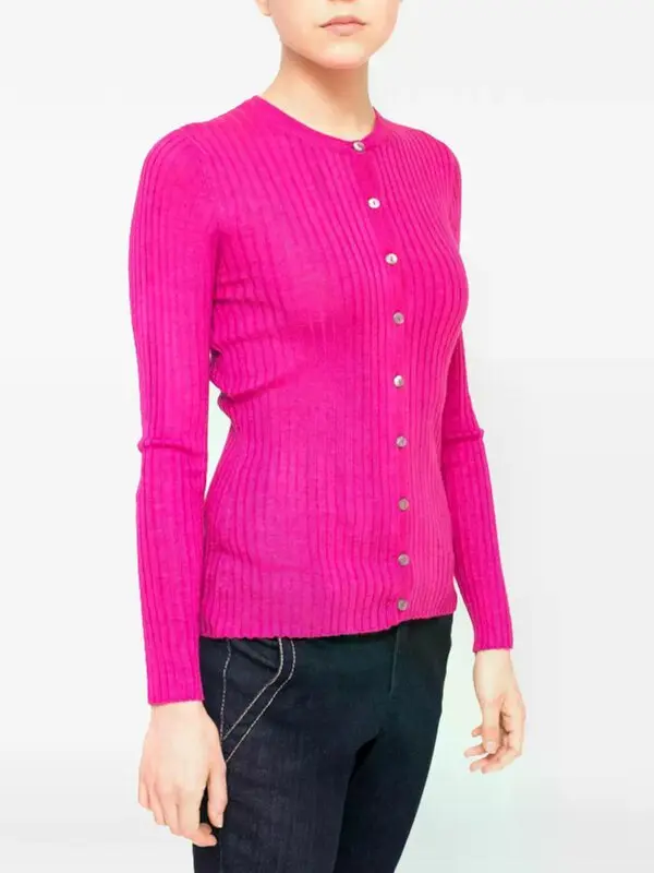 LA ROSE Ribbed Cashmere Cardigan