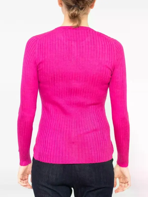LA ROSE Ribbed Cashmere Cardigan