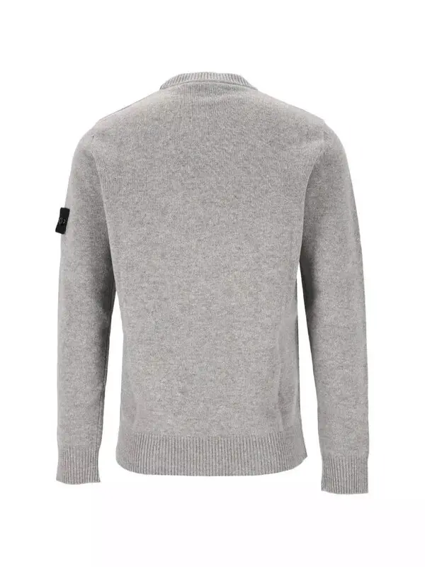 Stone Island 5100072 Lambswool Regular-fit Crewneck Jumper With Ribbed Trims - Grey