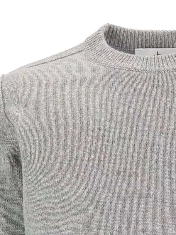 Stone Island 5100072 Lambswool Regular-fit Crewneck Jumper With Ribbed Trims - Grey