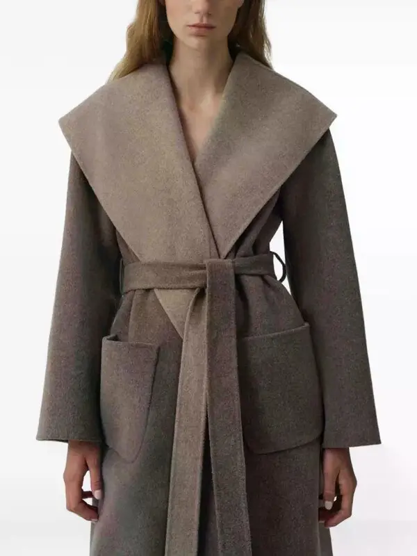 Simkhai Allura Belted Shawl-collar Coat