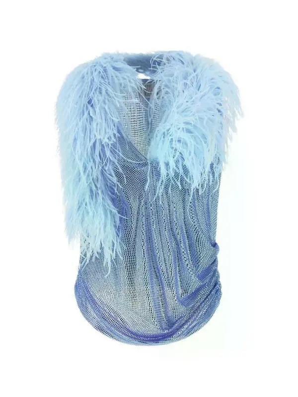 Giuseppe Di Morabito Feather-trim Rhinestone-embellished Top