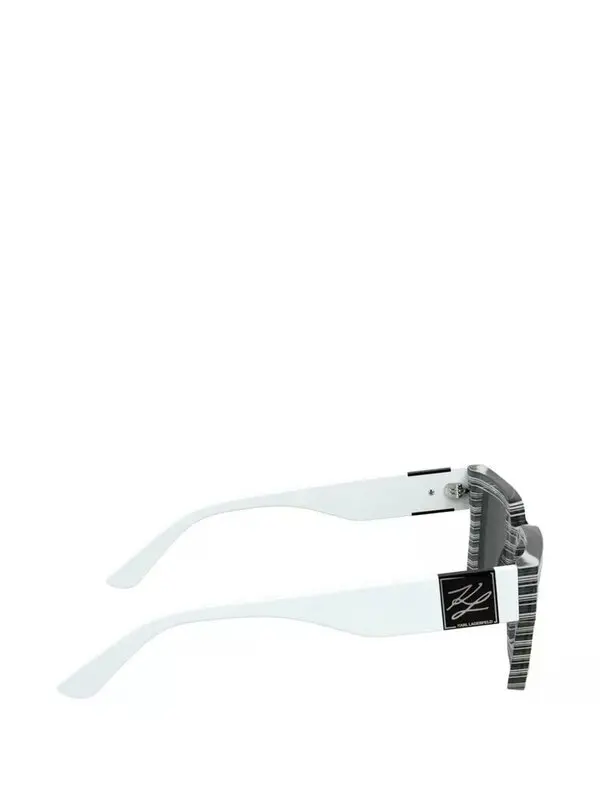 Karl Lagerfeld Striped Rectangle-frame Sunglasses