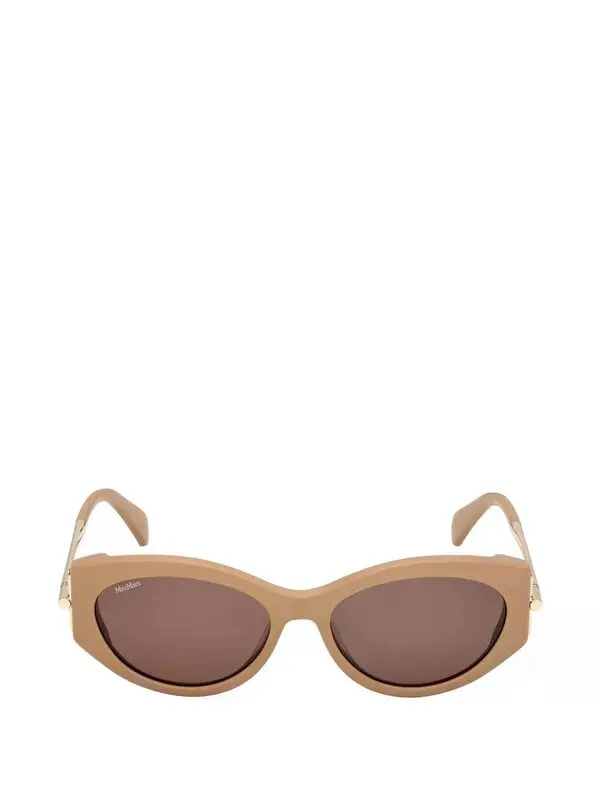 Max Mara Matte Light Brown Geometic Sunglasses - Neutrals