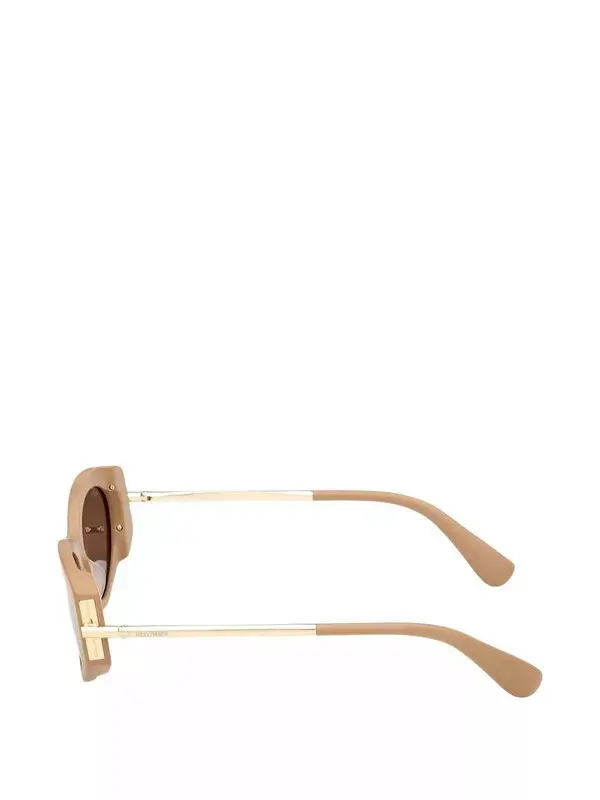 Max Mara Matte Light Brown Geometic Sunglasses
