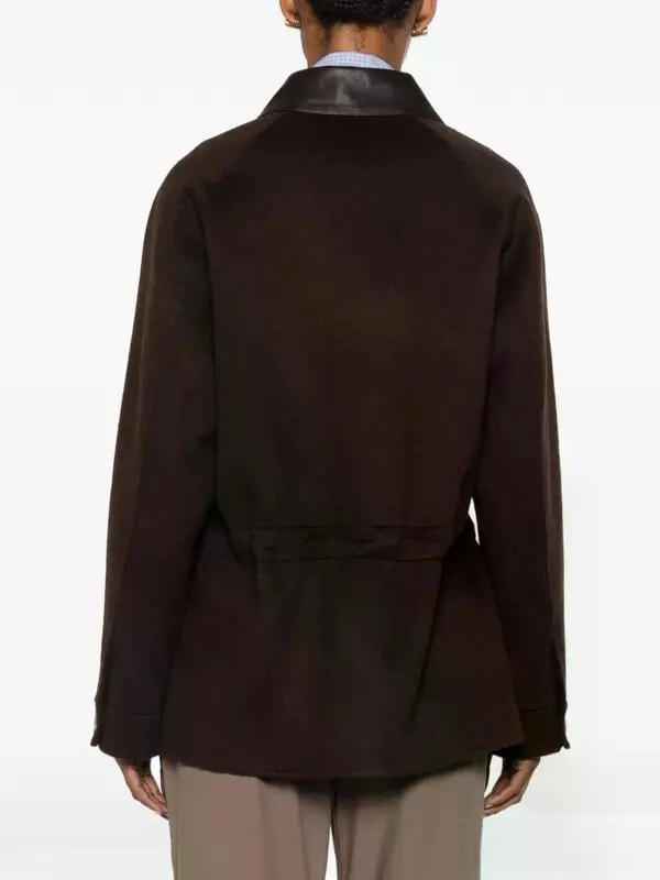 Sandro Leather-trim Wool Coat