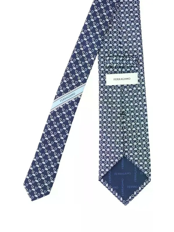 FERRAGAMO Frog Print Silk Neck Tie