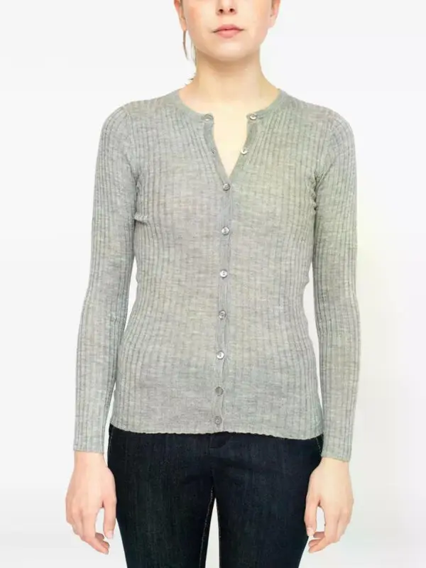 LA ROSE Ribbed-knit Cashmere Cardigan