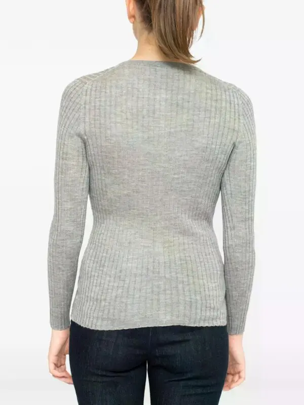LA ROSE Ribbed-knit Cashmere Cardigan