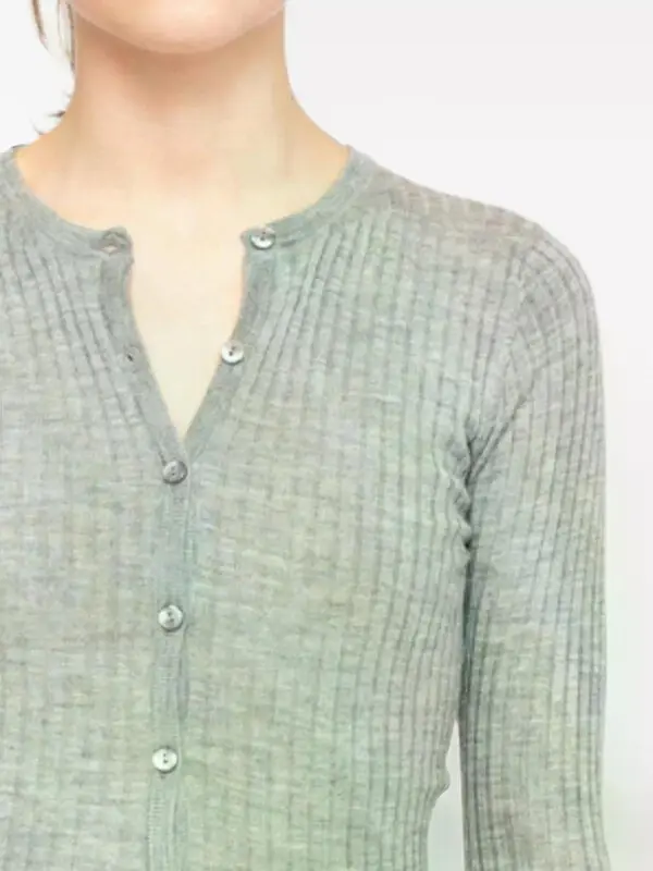 LA ROSE Ribbed-knit Cashmere Cardigan