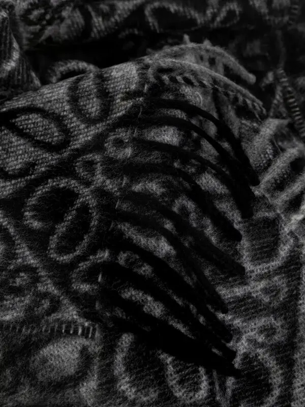 Loewe Anagram Scarf In Wool And Cashmere - Black