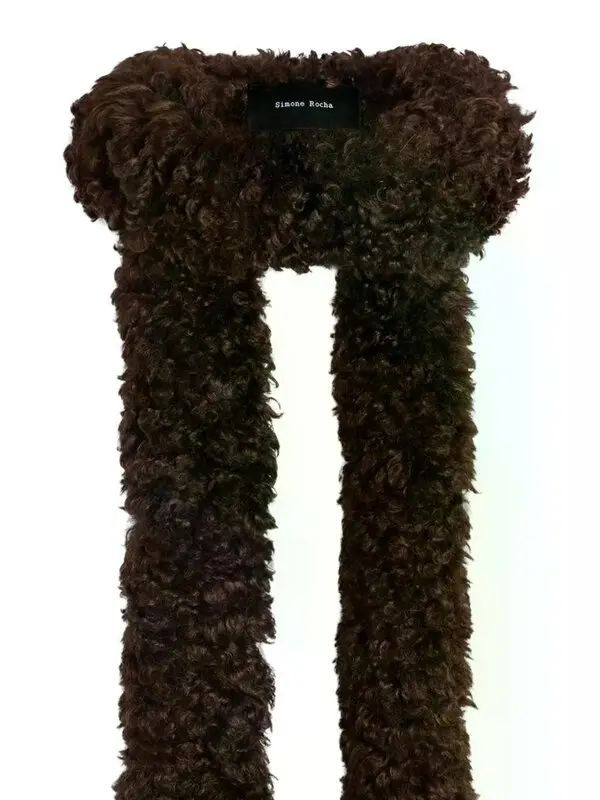 Simone Rocha Faux-fur Skinny Scarf - Brown