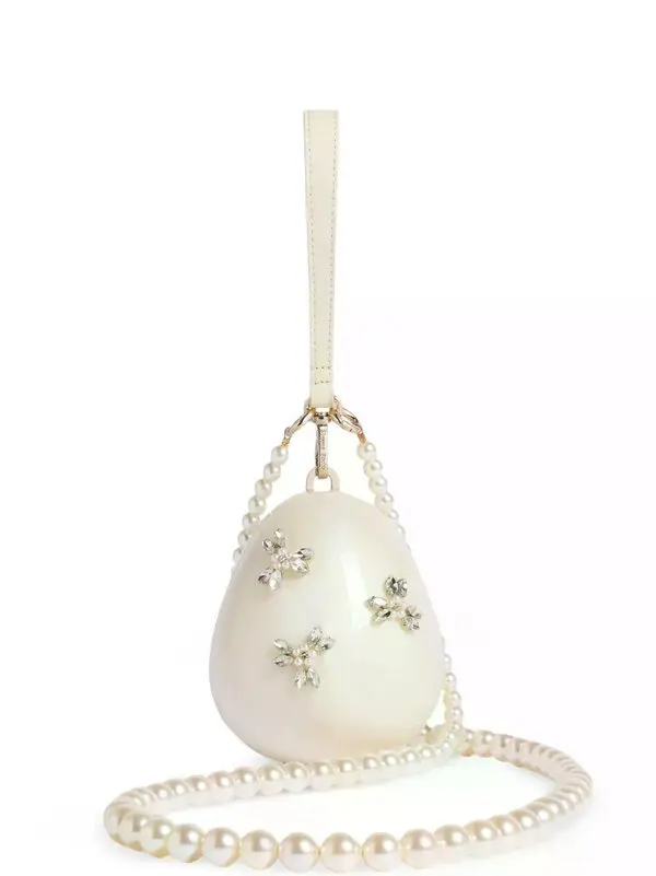 Simone Rocha Micro Egg Embellished Clutch Bag - Neutrals