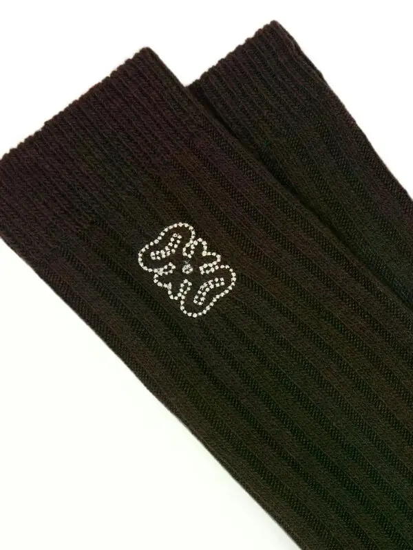 Sandro Rhinestone-embellished Ribbed Socks