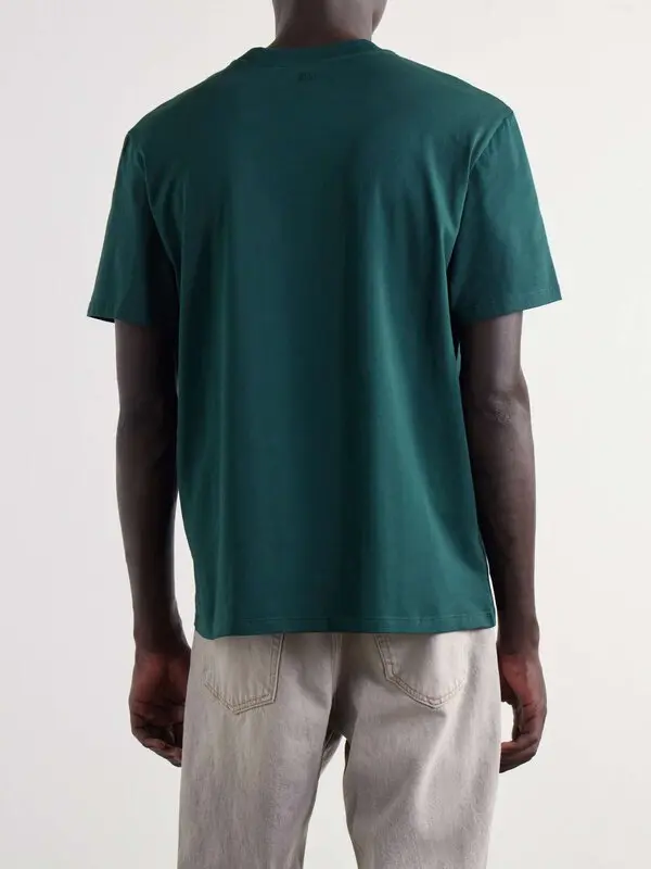 AMI Paris Logo-embroidered Cotton-jersey T-shirt