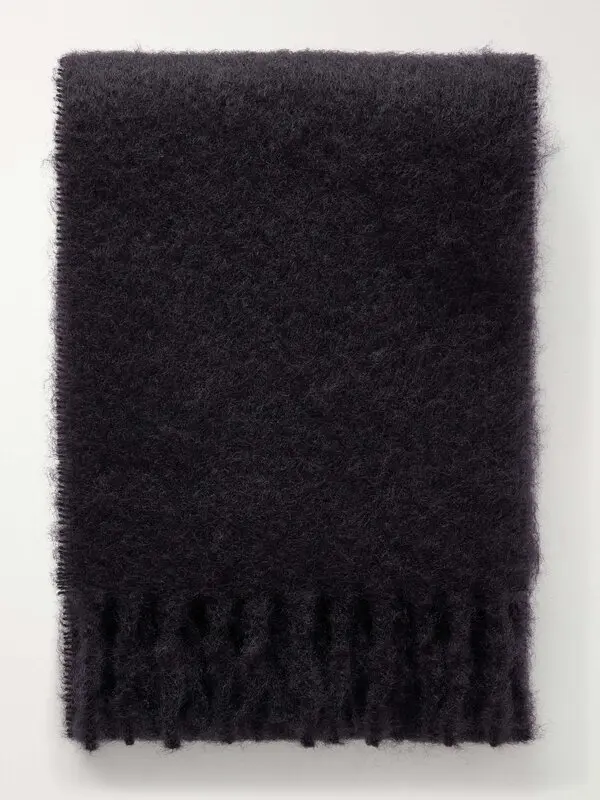 THE ROW Crena Mohair And Wool-blend Scarf - Black