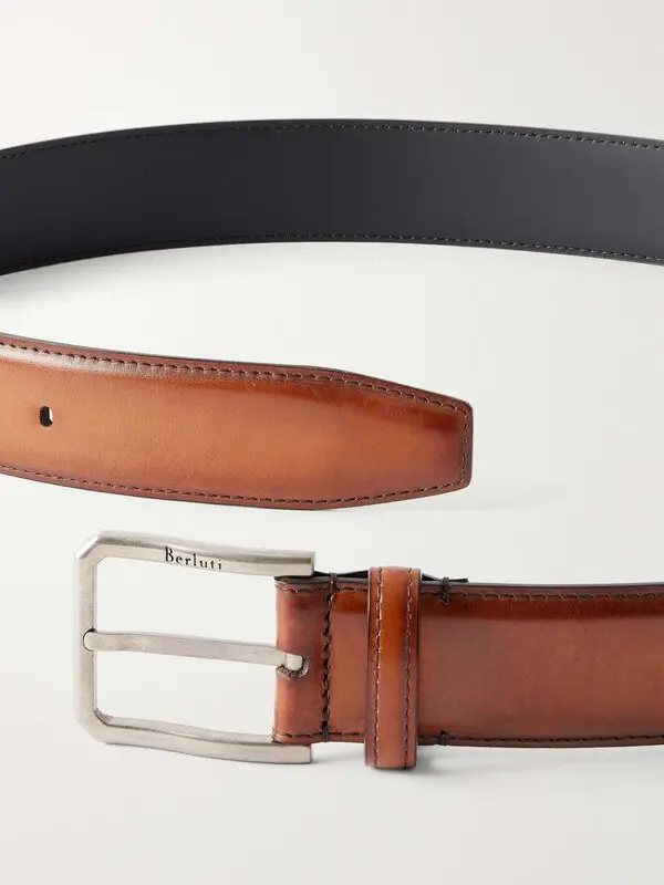 Berluti 3.5cm Venezia Leather Belt
