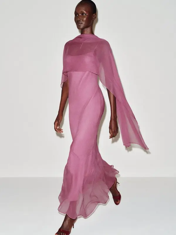REFORMATION Rida Silk Chiffon Dress - Purple