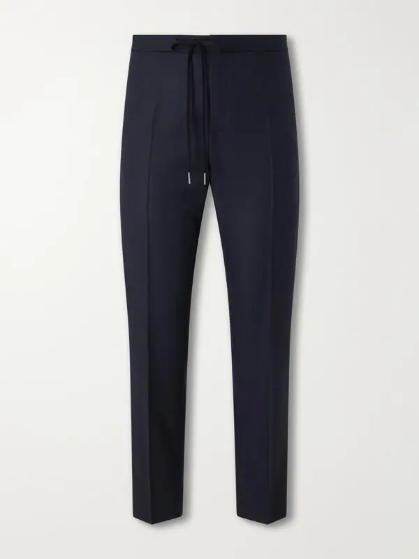 MAISON MARGIELA Straight-leg Virgin Wool Drawstring Trousers - Blue