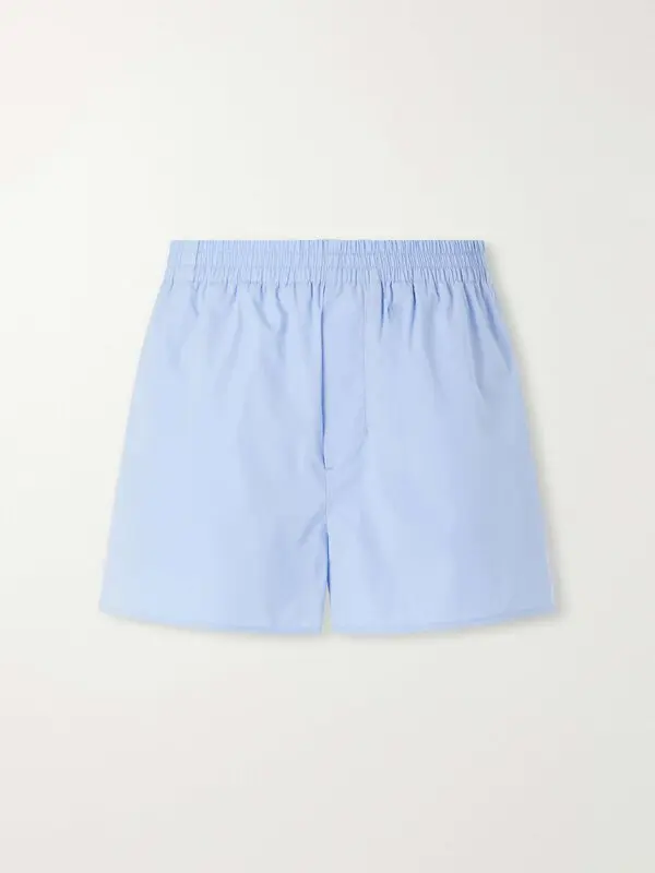 AMI Paris Straight-leg Embroidered Cotton-poplin Shorts