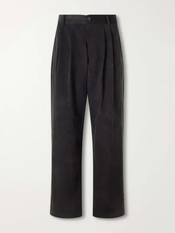 AGOLDE Slater Straight-leg Cotton-moleskin Trousers - Black