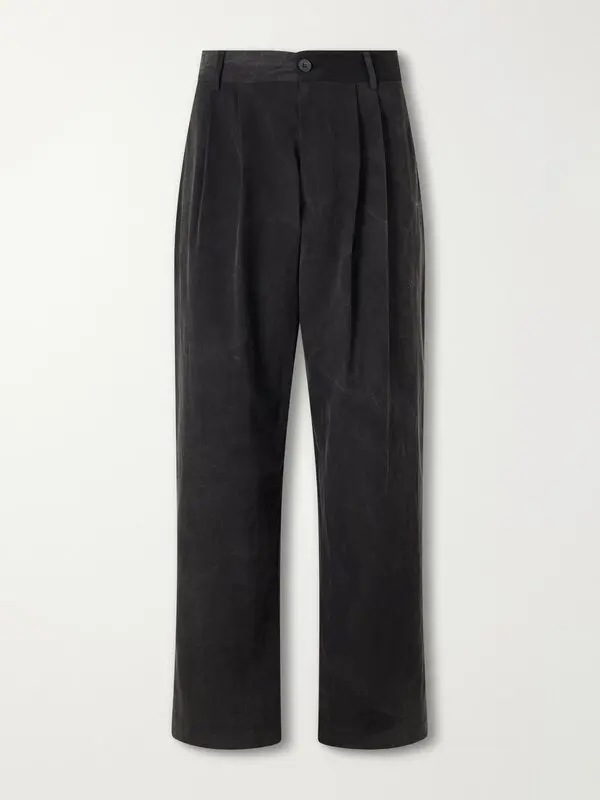 AGOLDE Slater Straight-leg Cotton-moleskin Trousers - Black