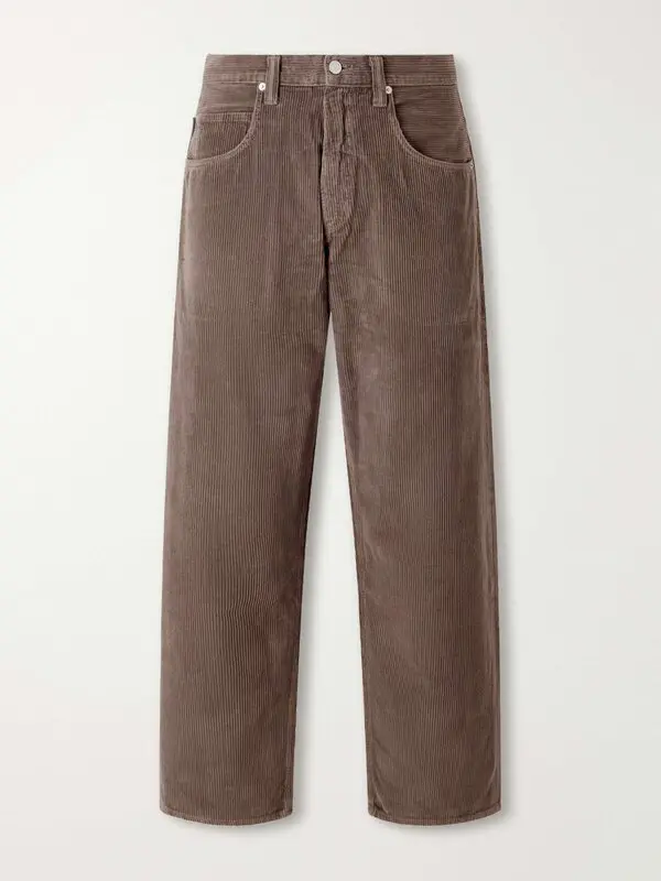 AGOLDE Fusion Straight-leg Cotton-corduroy Trousers - Brown