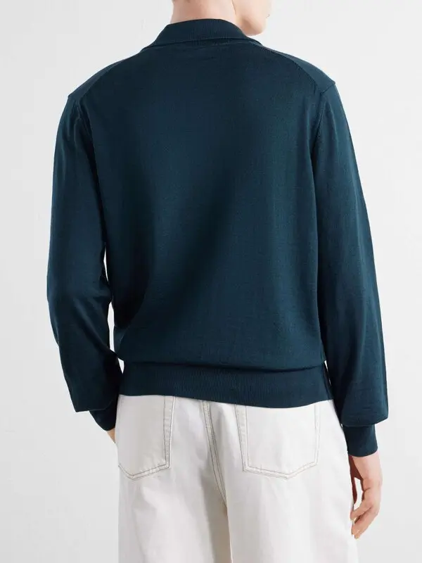 AMI Paris Merino Wool Polo Shirt