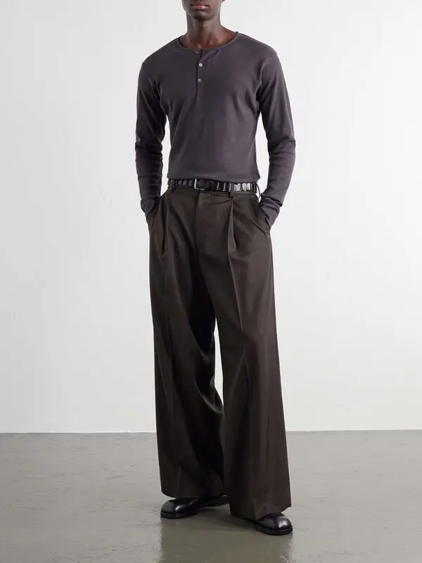 LEMAIRE Ribbed Cotton Henley T-shirt