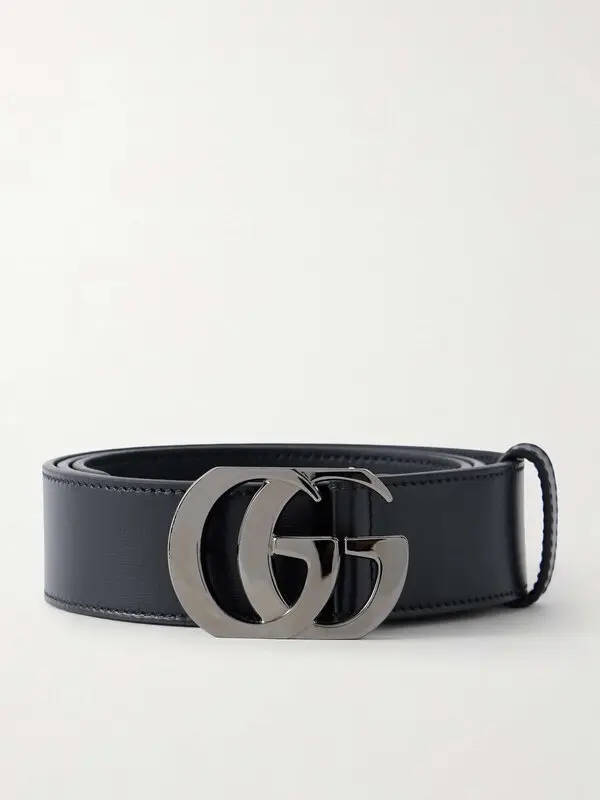 Gucci 3.5cm Marmont Leather Belt - Black