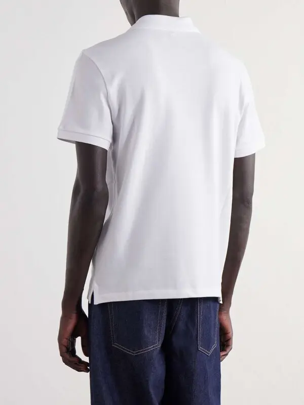 AMI Paris Logo-embroidered Cotton-piqué Polo Shirt