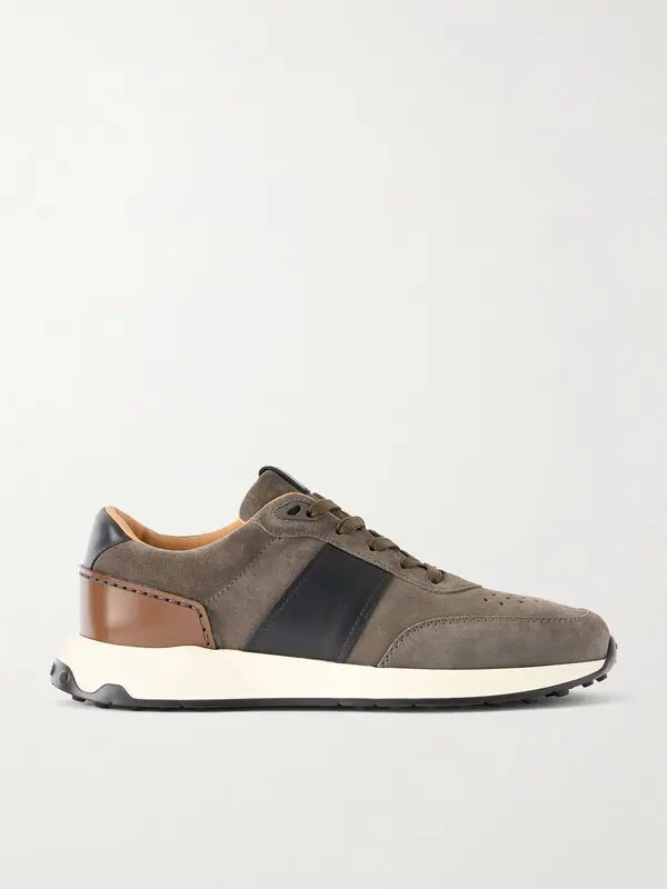 TOD'S Leather-trimmed Suede Sneakers
