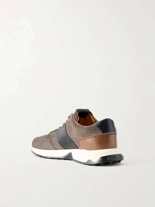 TOD'S Leather-trimmed Suede Sneakers