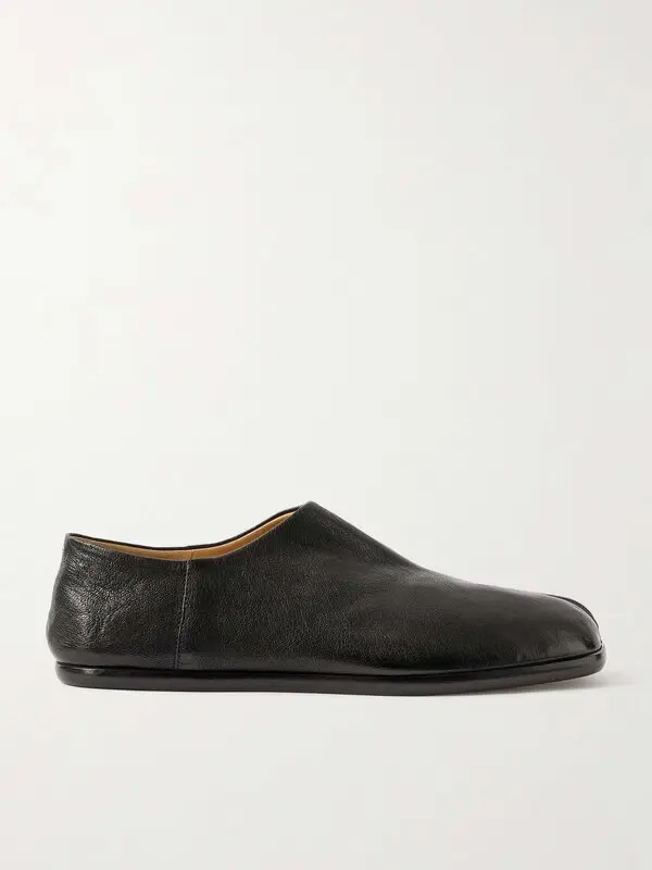 MAISON MARGIELA Tabi Babouche Split-toe Leather Slip-ons - Black